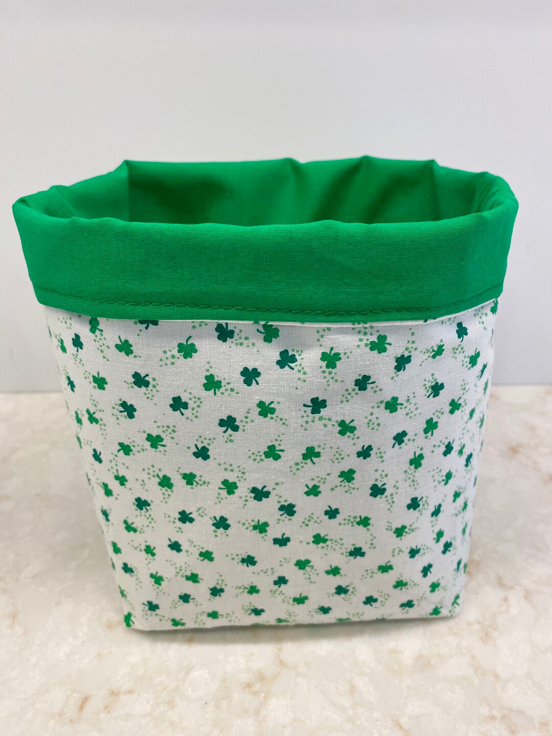 Shamrock St Patricks Day Fabric Basket, Bin Container, K-cup Holder ...