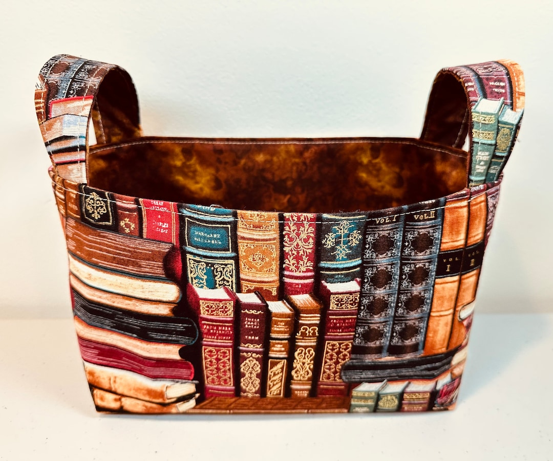 Book Library Fabric Basket With Handles/bin Container, K-cup Holder ...