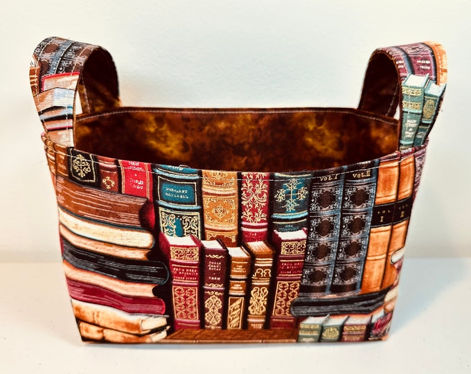 Book Library Fabric Basket With Handles/bin Container K-cup - Etsy