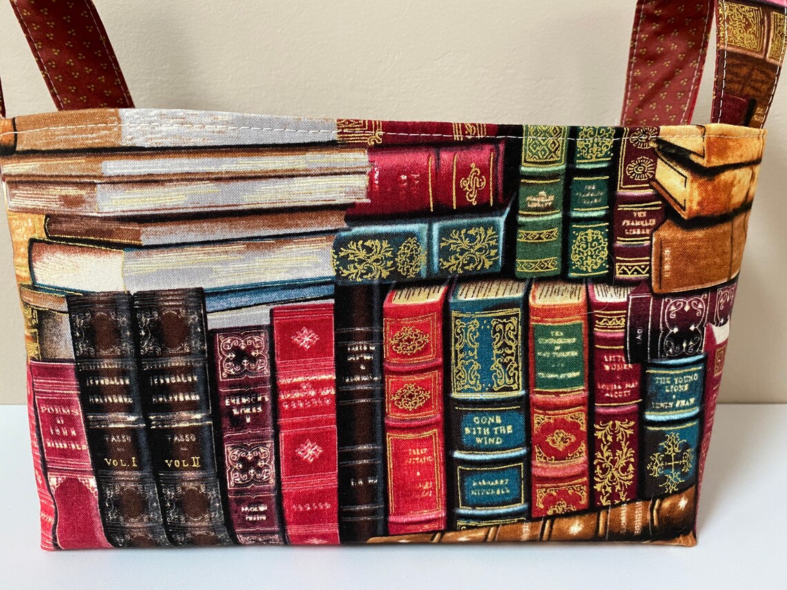 Book Library Fabric Basket With Handles/bin Container K-cup | Etsy