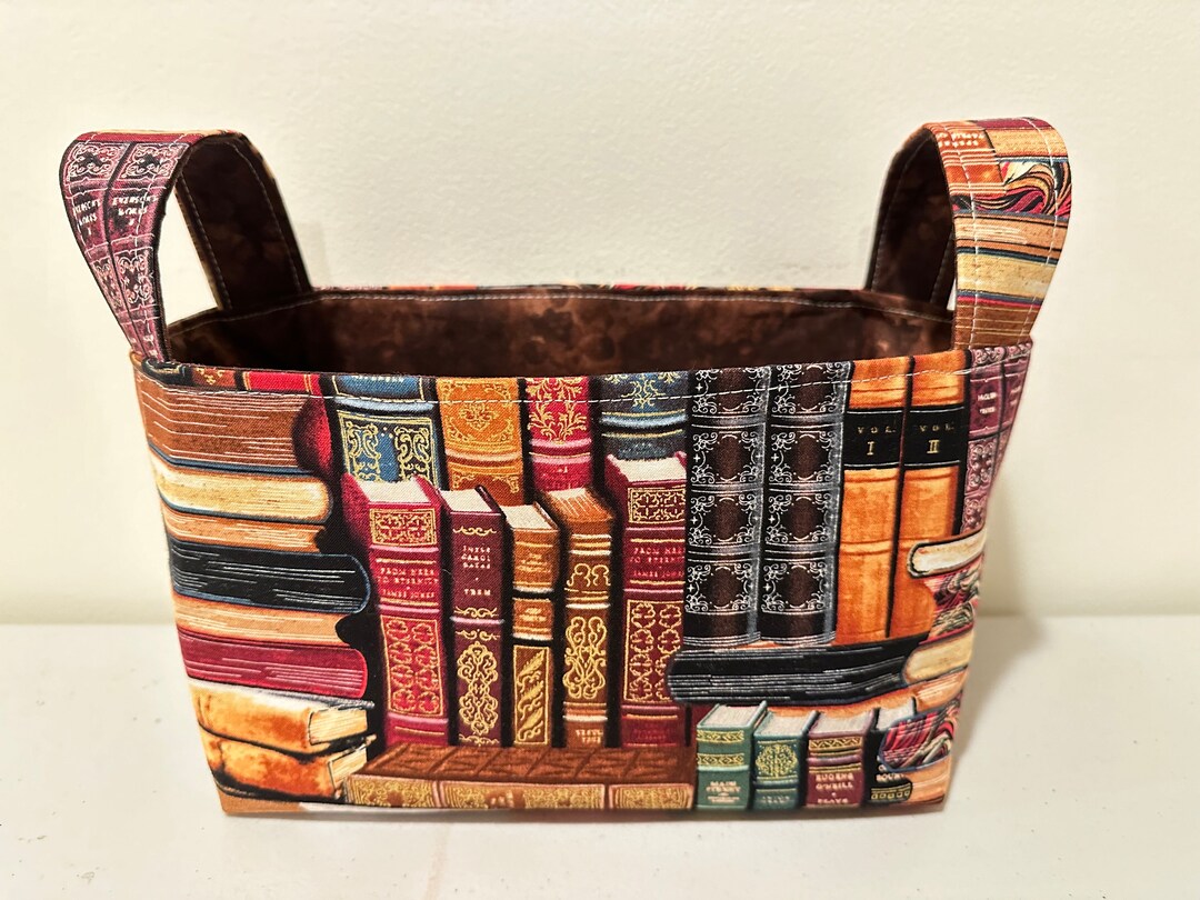 Book Library Fabric Basket With Handles/bin Container, K-cup Holder ...