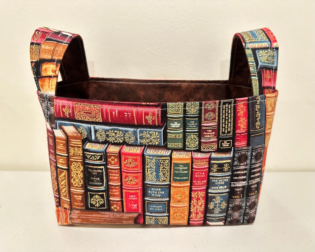 Book Library Fabric Basket With Handles/bin Container, K-cup Holder ...