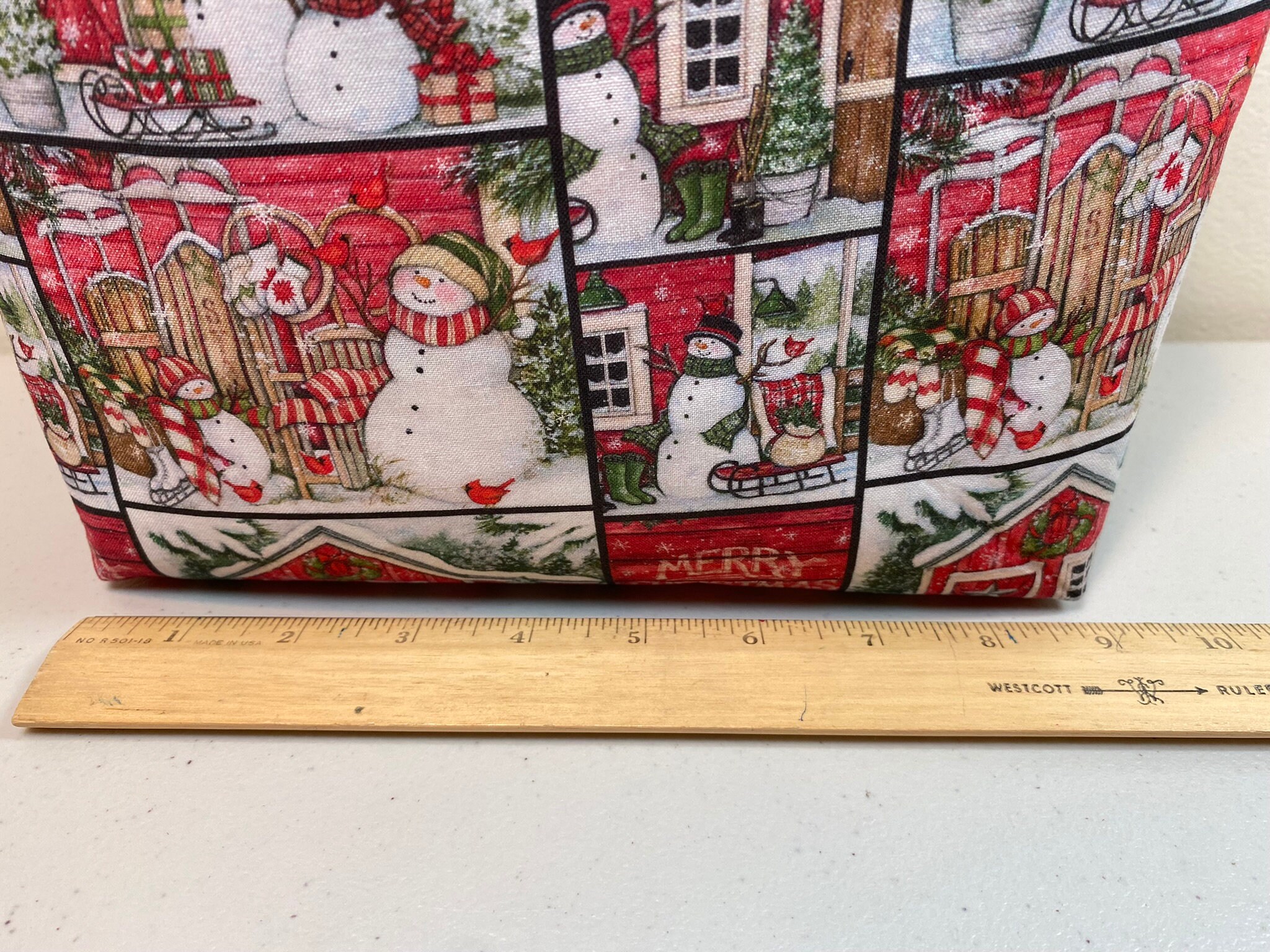 Fabric Basket with Handles, Holiday Winter Theme - Christmas Snowman ... Fabric Basket with Handles, Holiday Winter Theme - Christmas Snowman ...