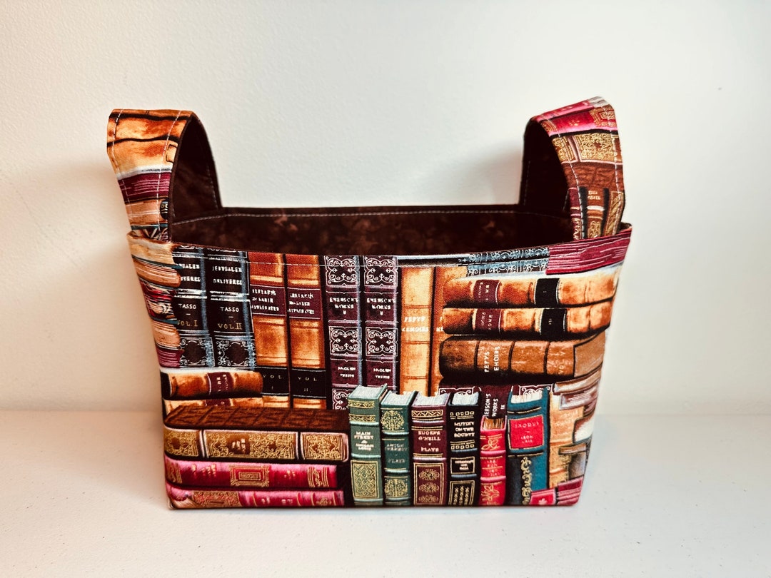 Book Library Fabric Basket With Handles/bin Container, K-cup Holder ...