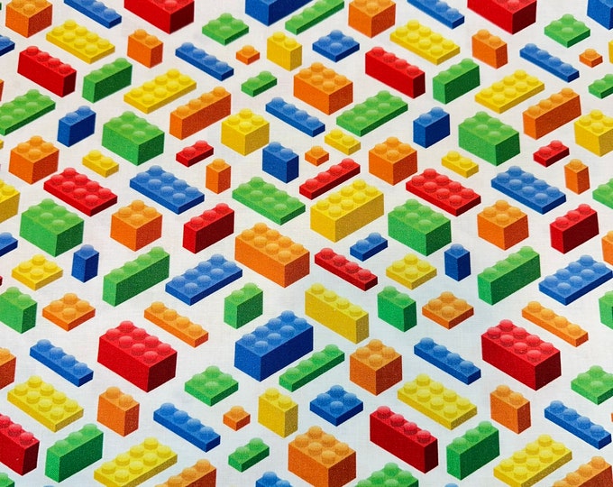 Building Blocks Bricks Cotton Fabric by Mook Fabrics - Etsy