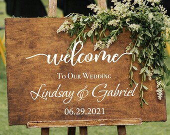 Sticker Wedding Welcome Sign - Etsy