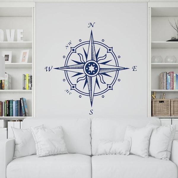 Compass Wall Decal - Etsy