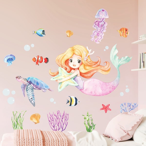 Mermaid Wall Decal - Etsy