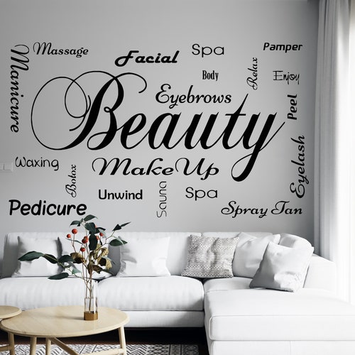Large Beauty Make up Sign Salon Wall Decal-beauty Salon Words - Etsy