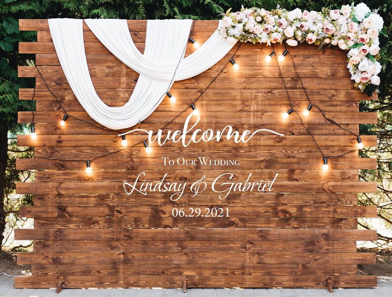 DIY Personalized Wedding Welcome Sign Sticker; Indoor Outdoor Decals ...