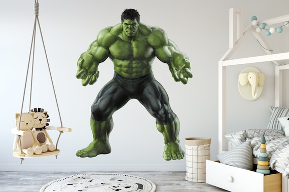 Hulk Wall Decal Hulk Mural Hulk Sticker Superhero Decal | Etsy
