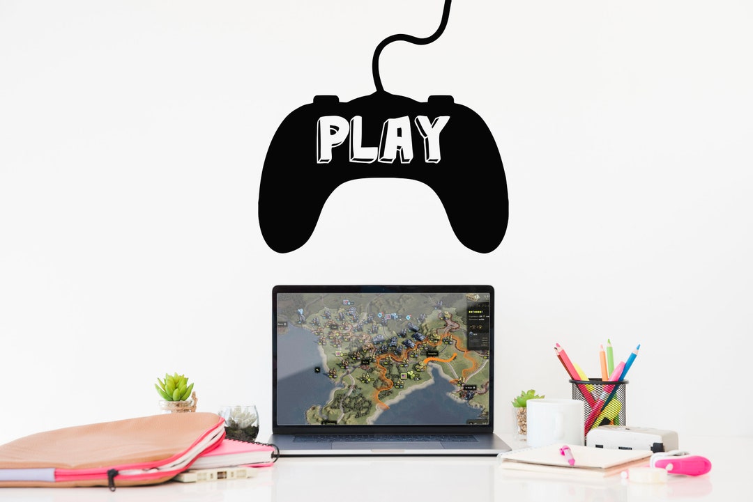 Play Wall Decal. Game Joystick Wall Decal. Video Game Wall Decal. Game ...