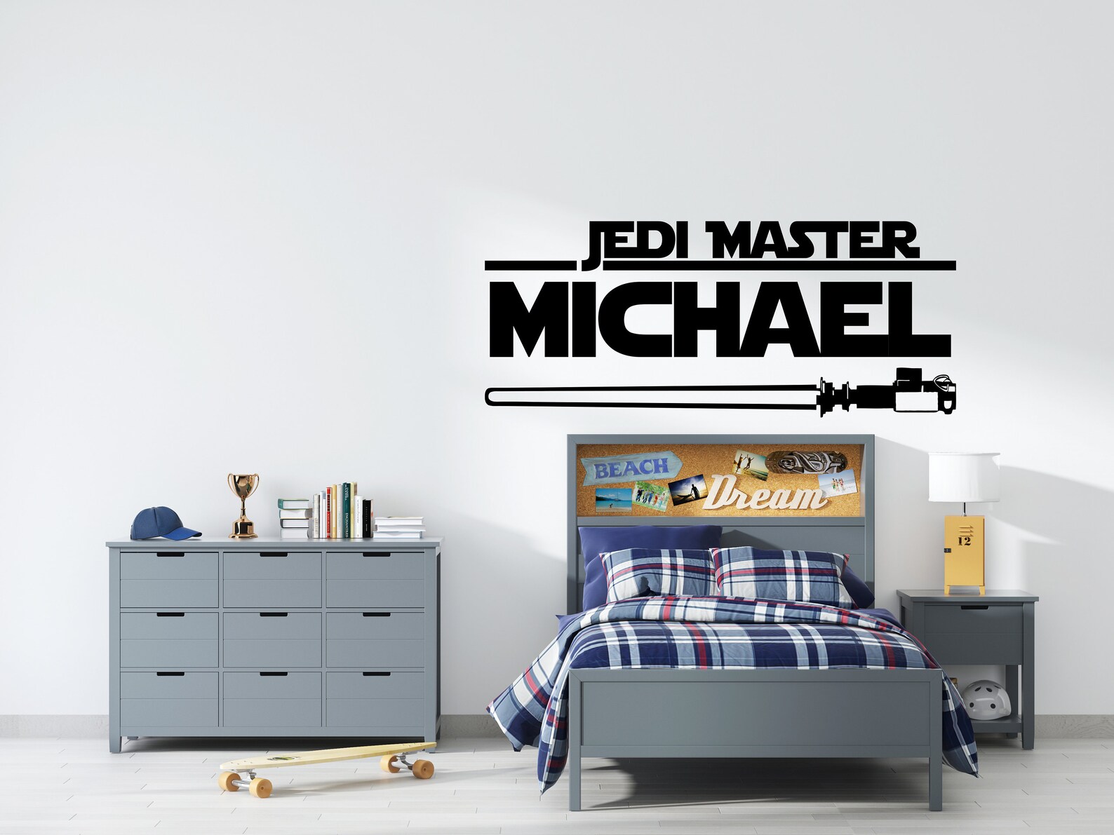 Star Wars Name Decal Boy. Jedi Master Name Wall Sticker - Etsy