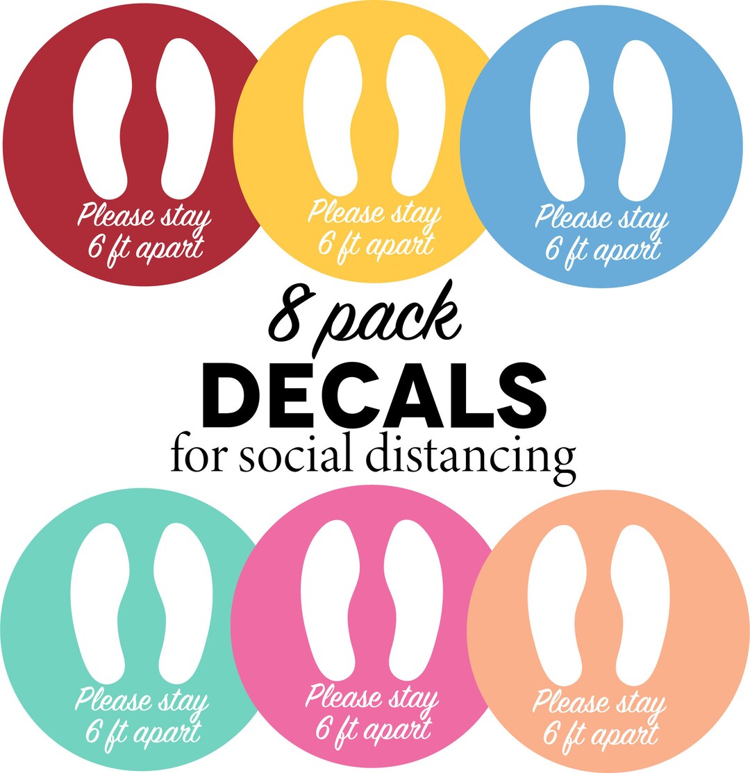 Floor Decals for Social Distancing-feet (8 Pack) - Etsy
