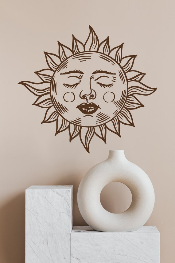 Sun and Moon Wall Decal Vinyl Sticker Sun Moon Dual Ethnic | Etsy