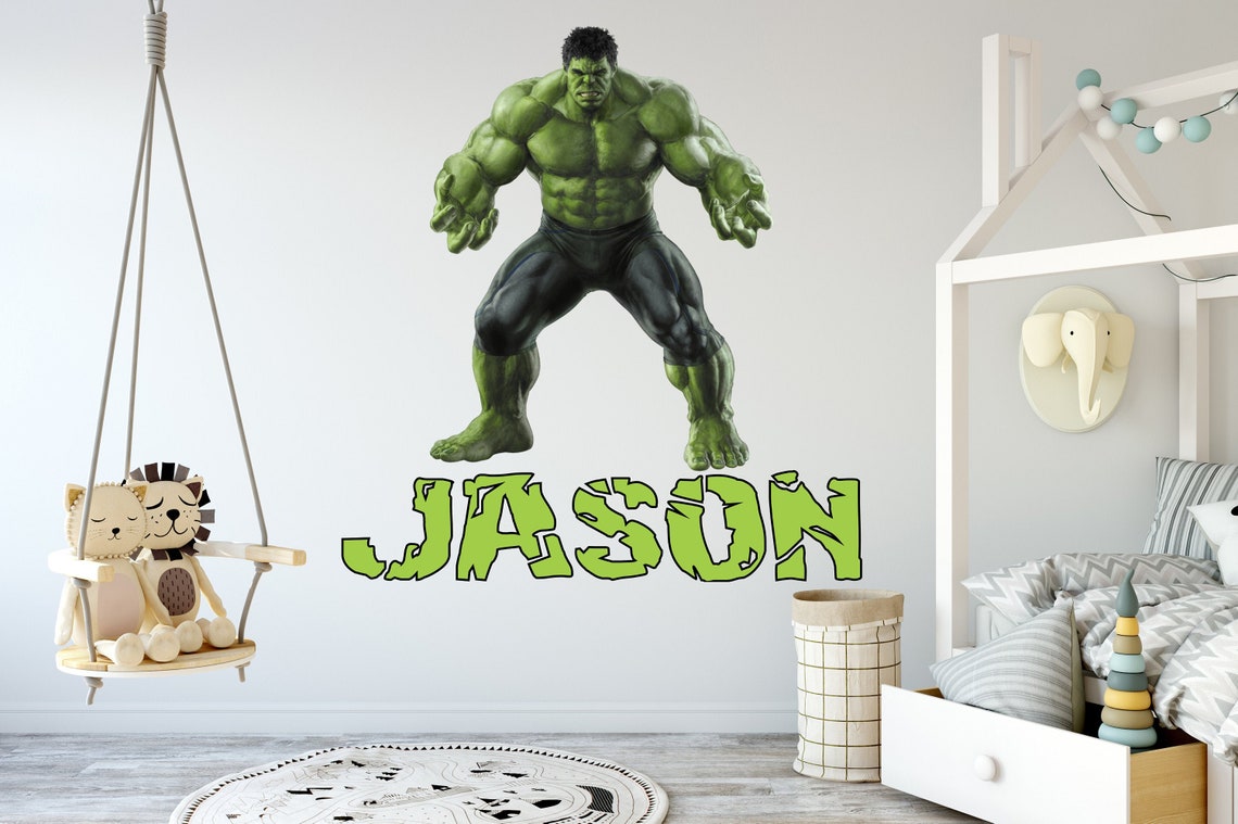 Hulk Wall Decal Hulk Mural Hulk Sticker Superhero Decal - Etsy