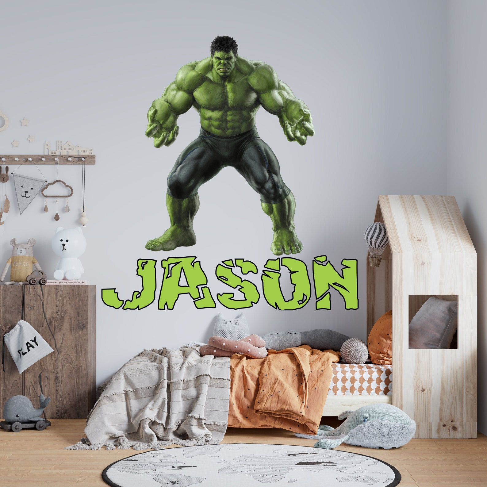 Hulk Wall Decal Hulk Mural Hulk Sticker Superhero Decal | Etsy