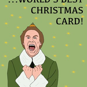 Elf congratulations ..worlds Best Christmas Card Card - Etsy