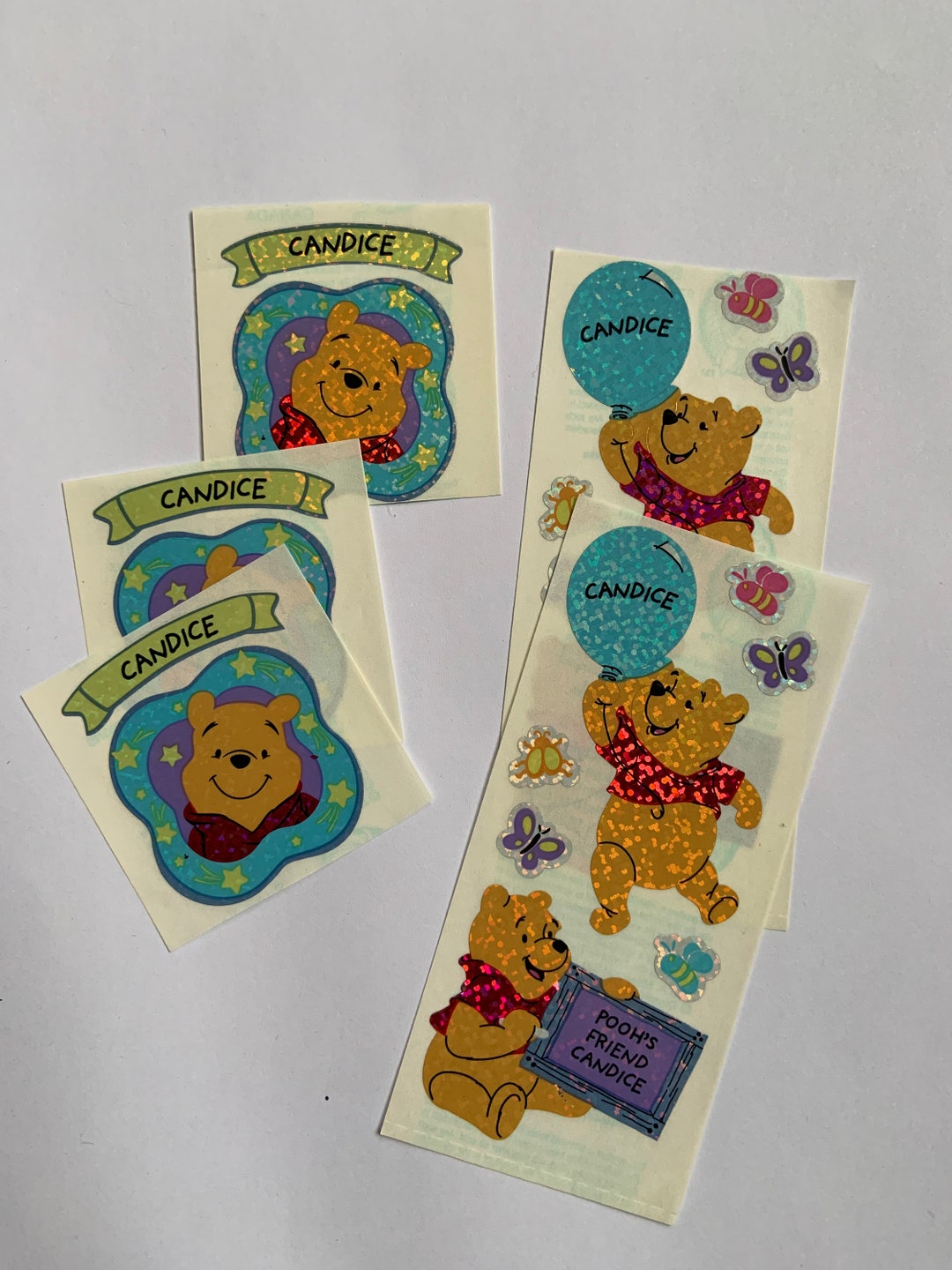 Winnie the Pooh “candice” Personalized Name Stickers - Etsy