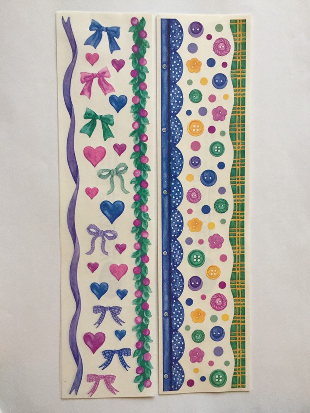 Hearts, Bows, Ribbons, Dots & Buttons Border, Great Length Stickers ...