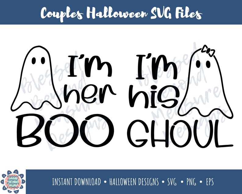 Halloween Couples SVG Files I'm His Ghoul, I'm Her Boo SVG File - Etsy