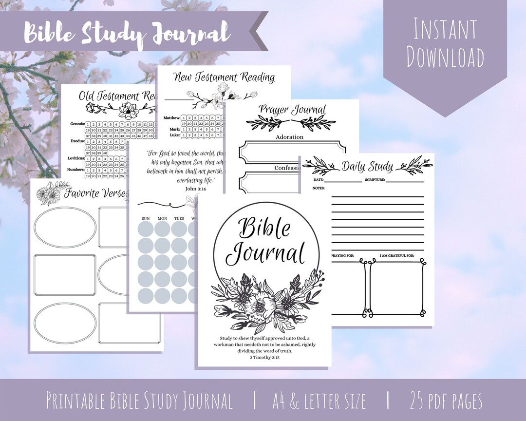 Bible Study Journal Printable | Scripture Calendar Template | Sermon ...
