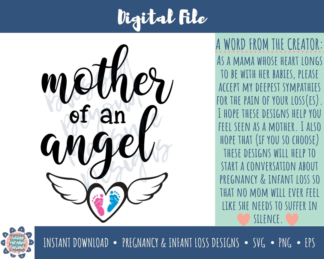 Mother of an Angel SVG File | Pregnancy & Infant Loss Awareness ...