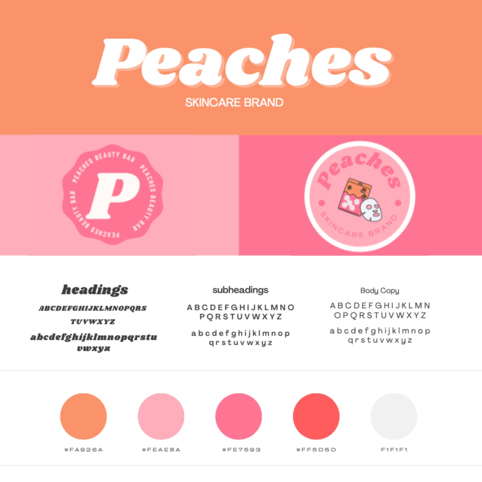BRANDING KIT: Peaches Peach Orange Pastel Themed Branding Kit | Etsy