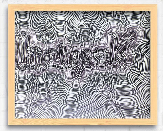 Abstract Art/ Optical Illusion/ Line Art Original Monochrome / | Etsy