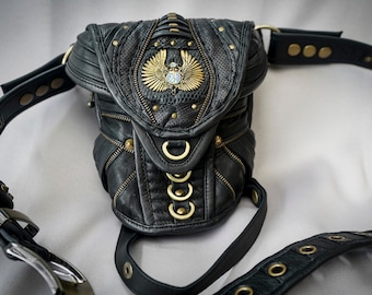 Leather Thigh Bag Goth - Etsy
