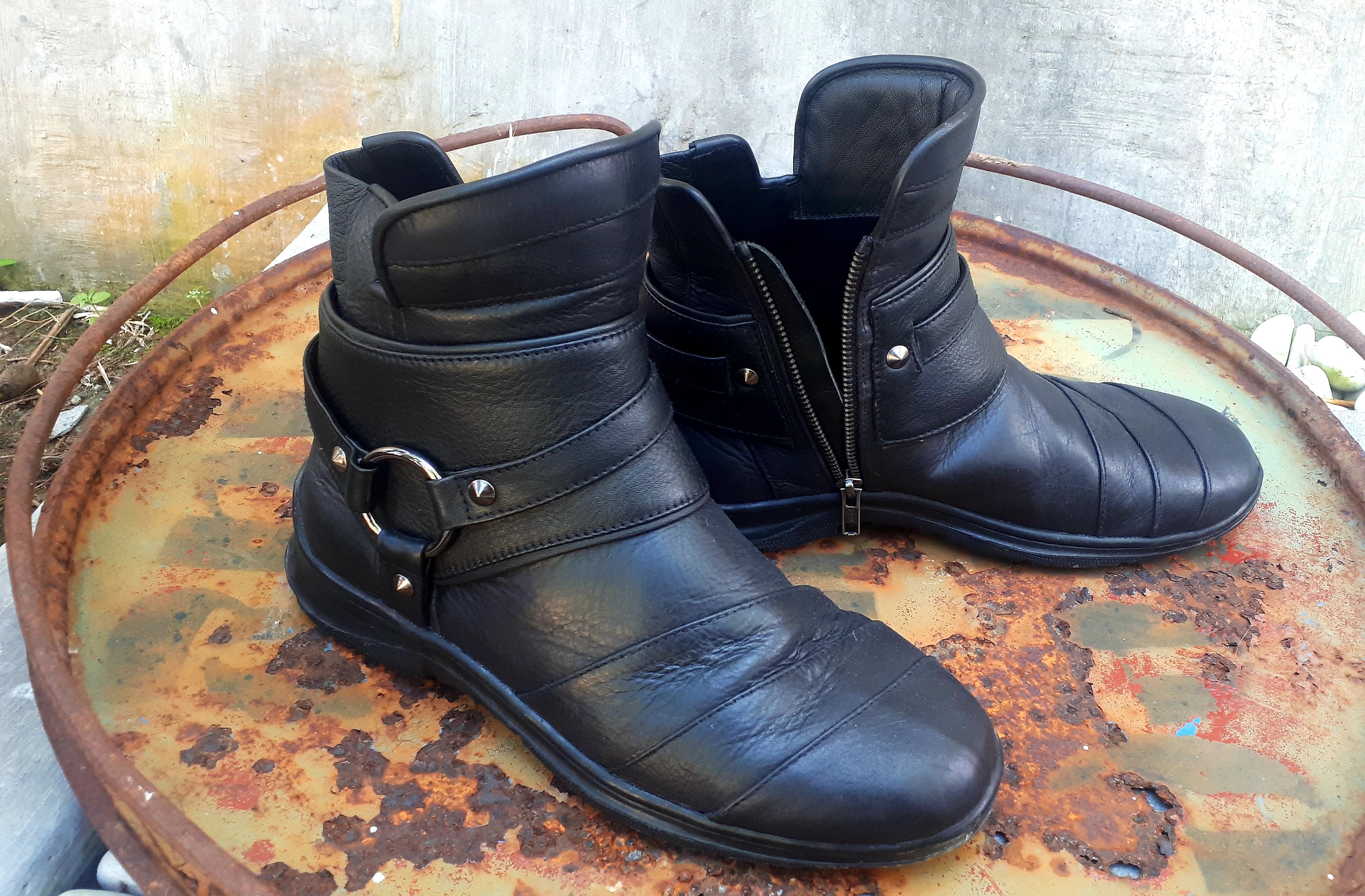 Steampunk Boots, Mens Boots, Leather Boots, Black Boots, Cyberpunk ...