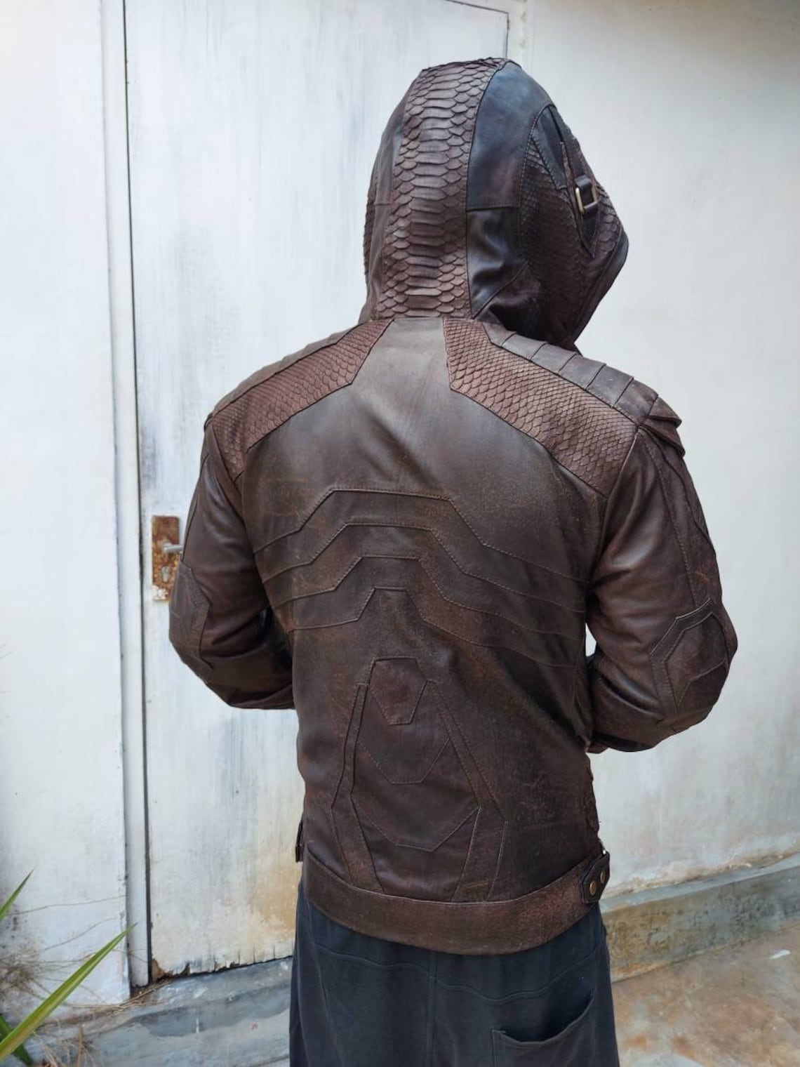 Men's Leather Jacket winter jacket urban ninja biker | Etsy