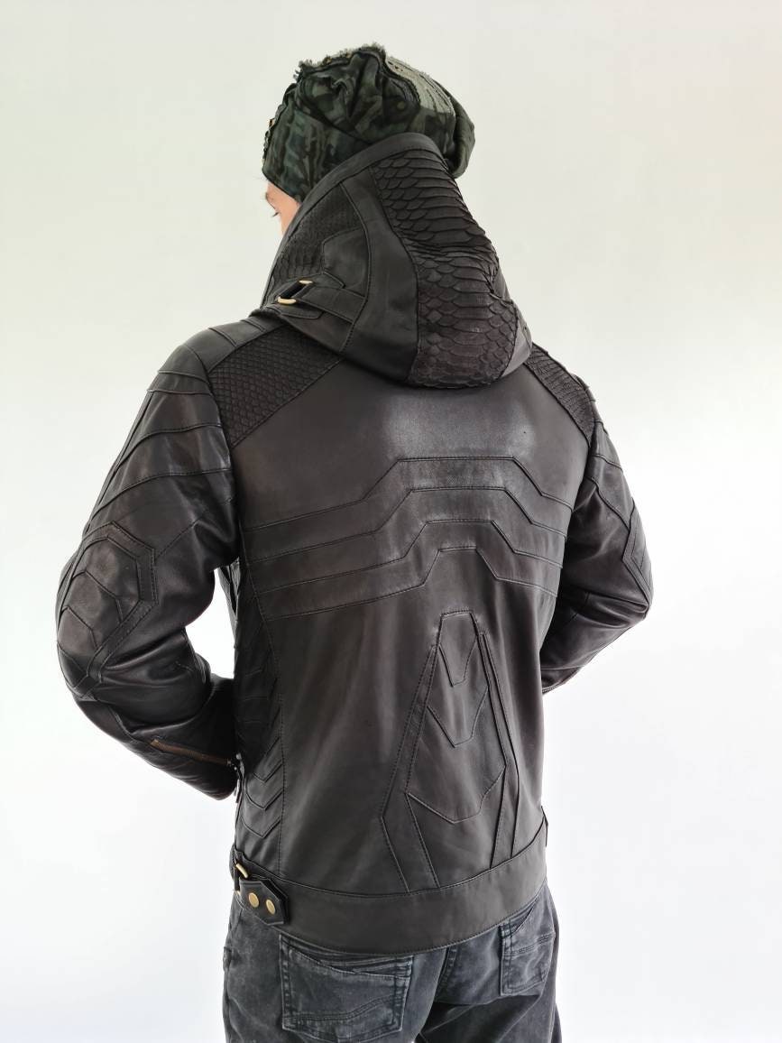 Men's Leather Jacket Winter Jacket Urban Ninja Biker | Etsy