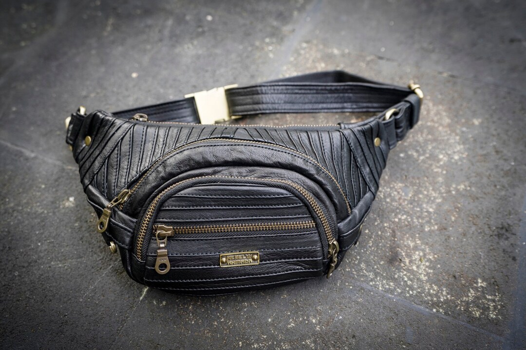 Fanny Pack, Cyberpunk Bag, Studded Fanny Pack, Leather Belt Bag ...