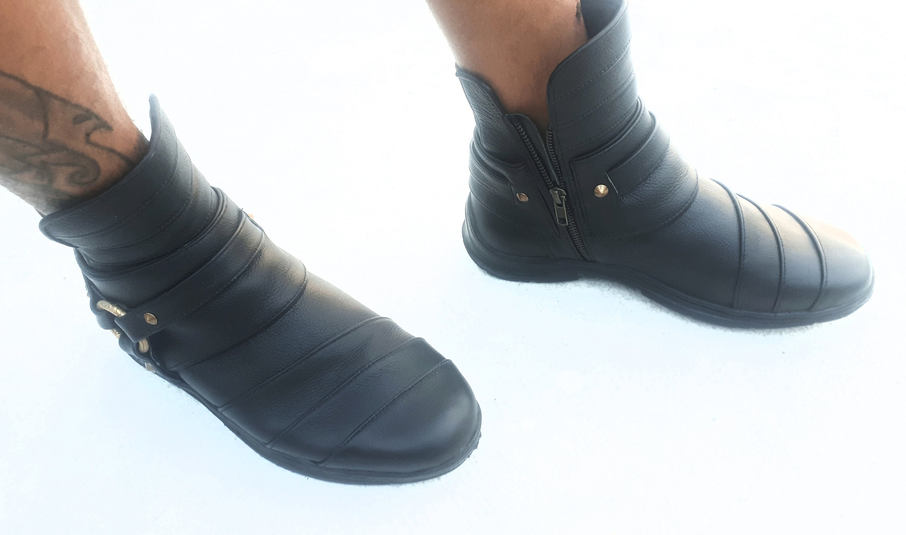 Steampunk Boots, Mens Boots, Leather Boots, Black Boots, Cyberpunk ...