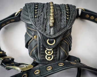 Leather Thigh Bag Goth - Etsy
