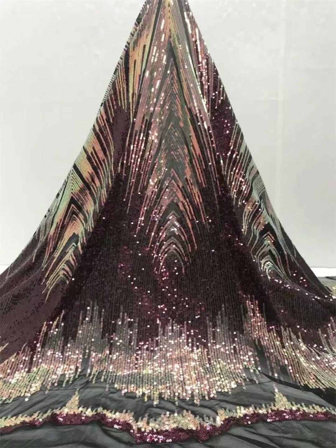 African Tulle Lace Fabric Sequin Tela De Encaje Embroidered Dentelle ...