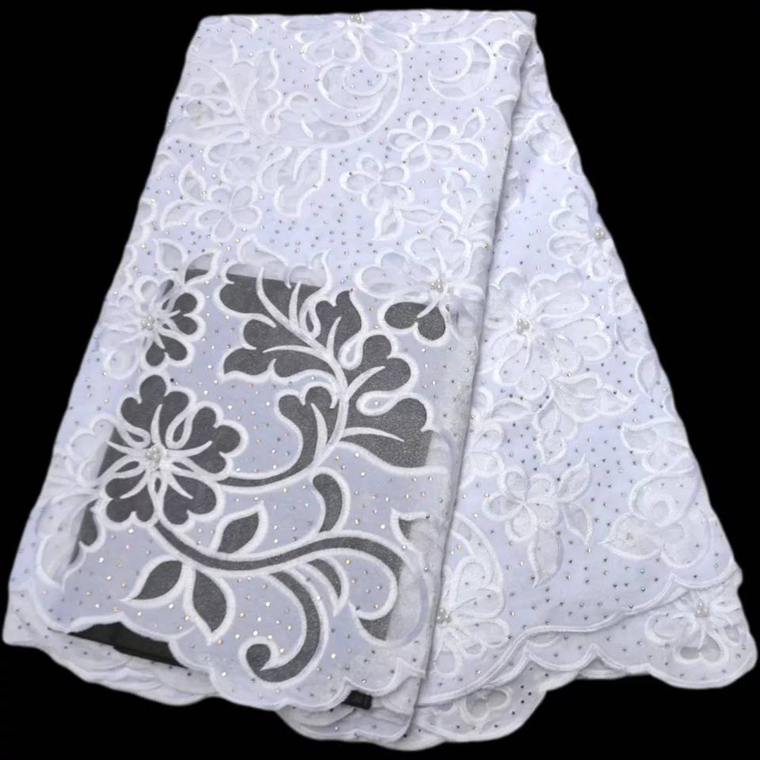 Beautiful Green African French Tulle Net Lace With Stone African Lace ...