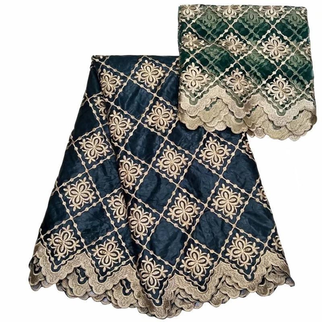 African Tissues Bazin Riche Cotton Fabric Embroidered Brocade Fabrics ...