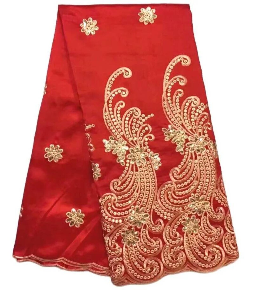 George Fabric With Sequins Embroidery George Lace Fabric Indian Silk ...