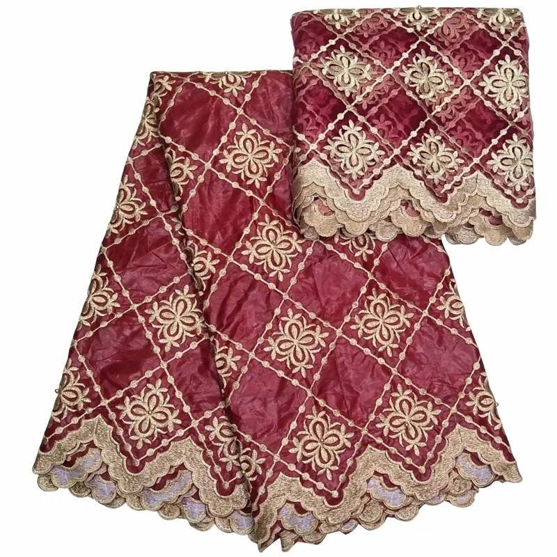 African Tissues Bazin Riche Cotton Fabric Embroidered Brocade Fabrics ...