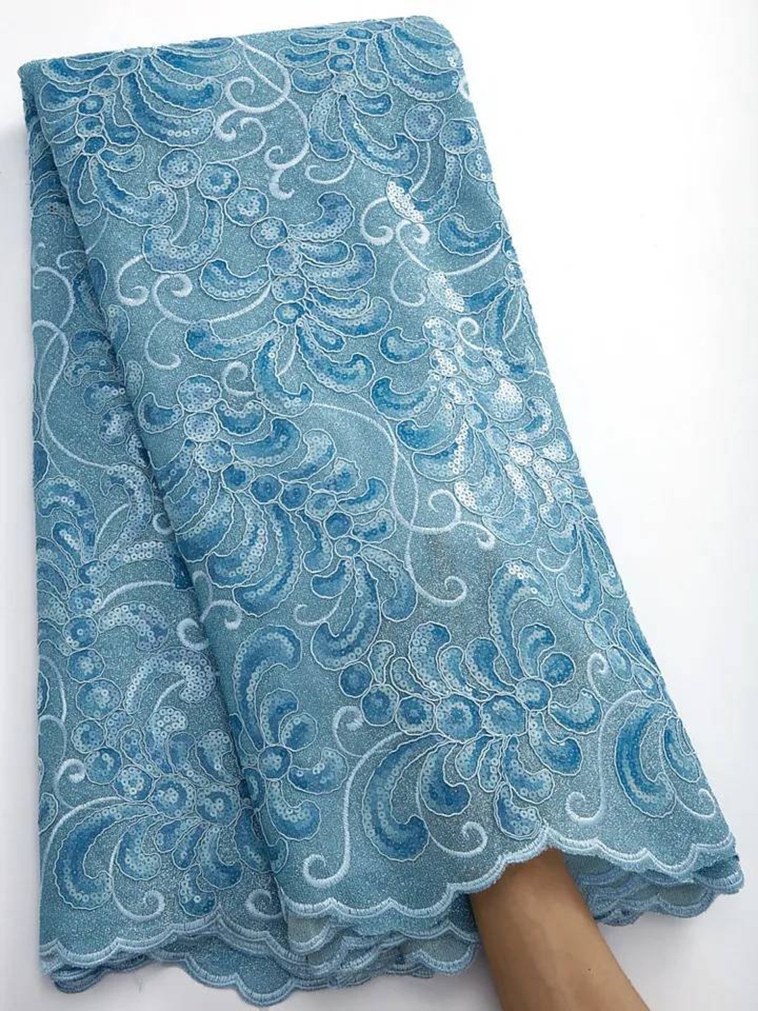 African Velvet Lace Fabric With Sequins Nigerian French Velvet Laces ...