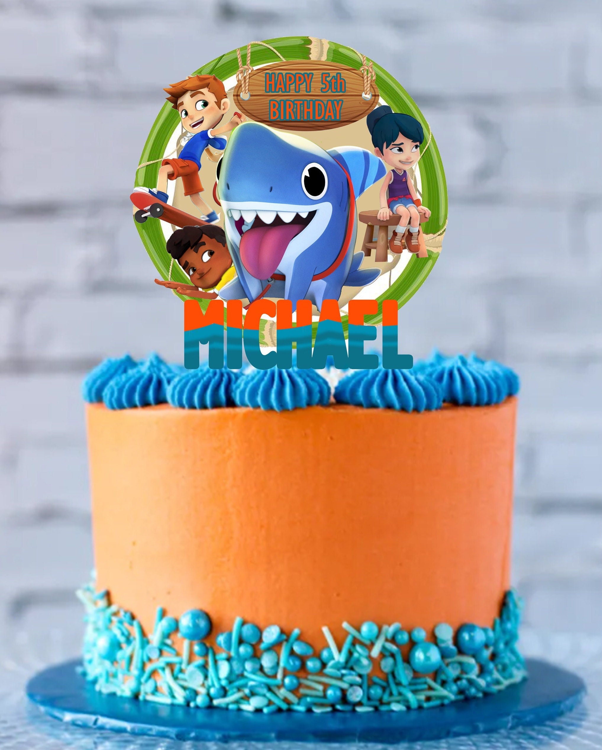 Customize Inspired Sharkdog Digital Cake Topper Sharkdog - Etsy