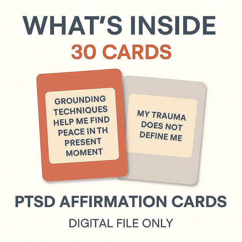 30 PTSD Affirmation Cards – Printable Trauma Recovery & Healing Deck ...