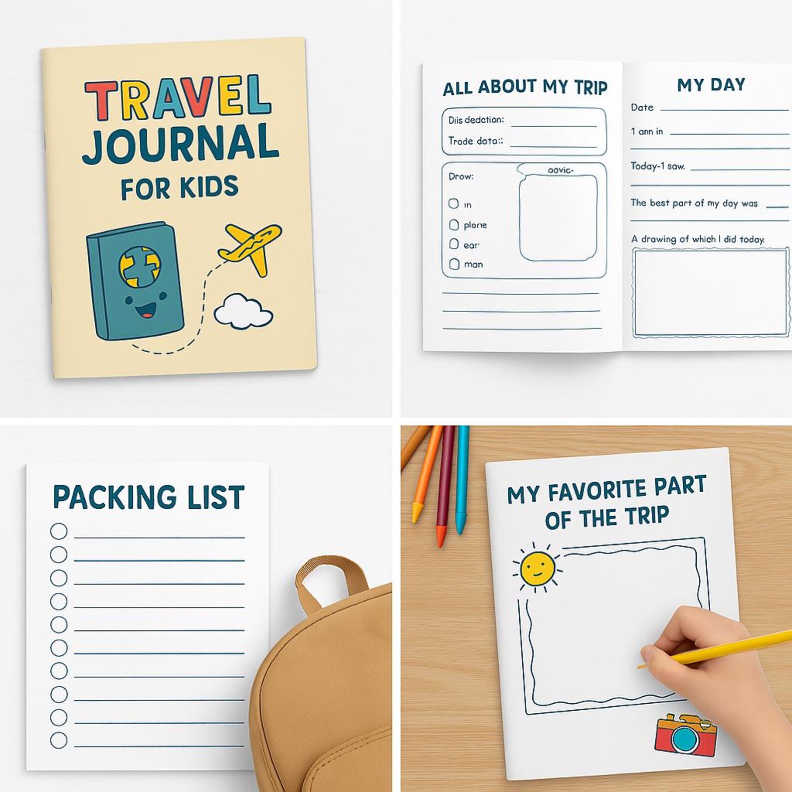 Printable Travel Journal for Kids | Vacation Activity Book | Travel ...