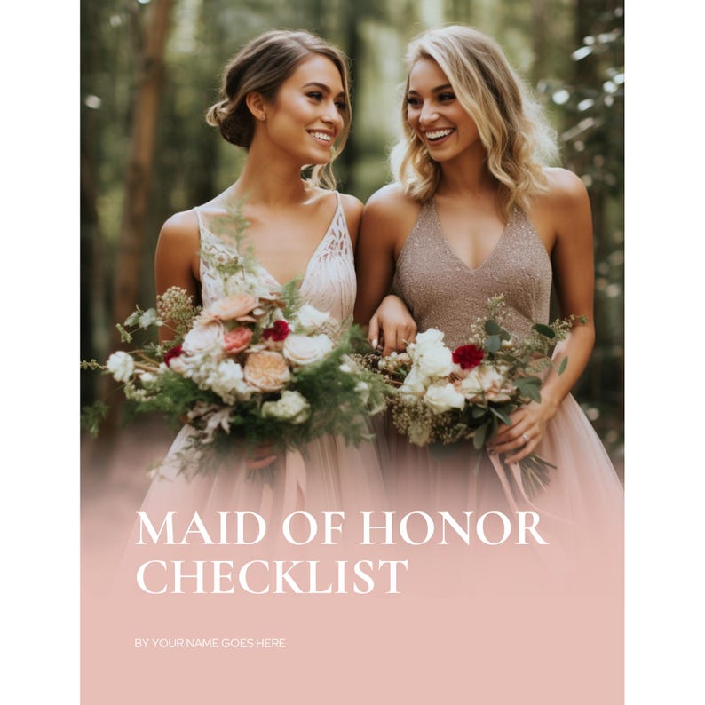 Maid of Honor Checklist – Printable Wedding Planner Page, Bridal Party ...