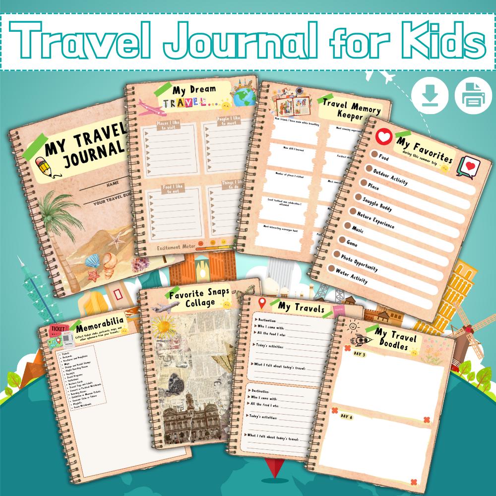 Kids Travel Journal: Printable Vacation Diary With Prompts (PDF) - Etsy