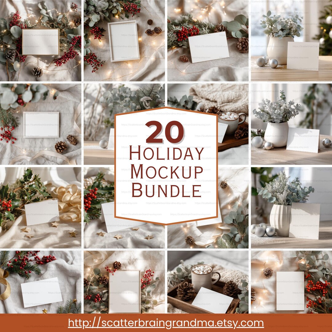 Holiday Mockup Bundle – 20 Christmas Flatlays – Cozy Blanket Scene With ...