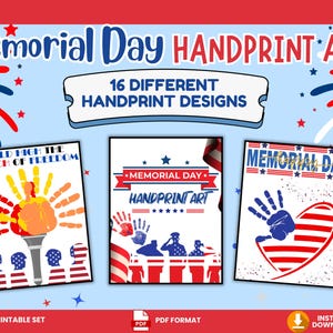 Memorial Day Handprint Art Printable – Patriotic Keepsake for Kids ...