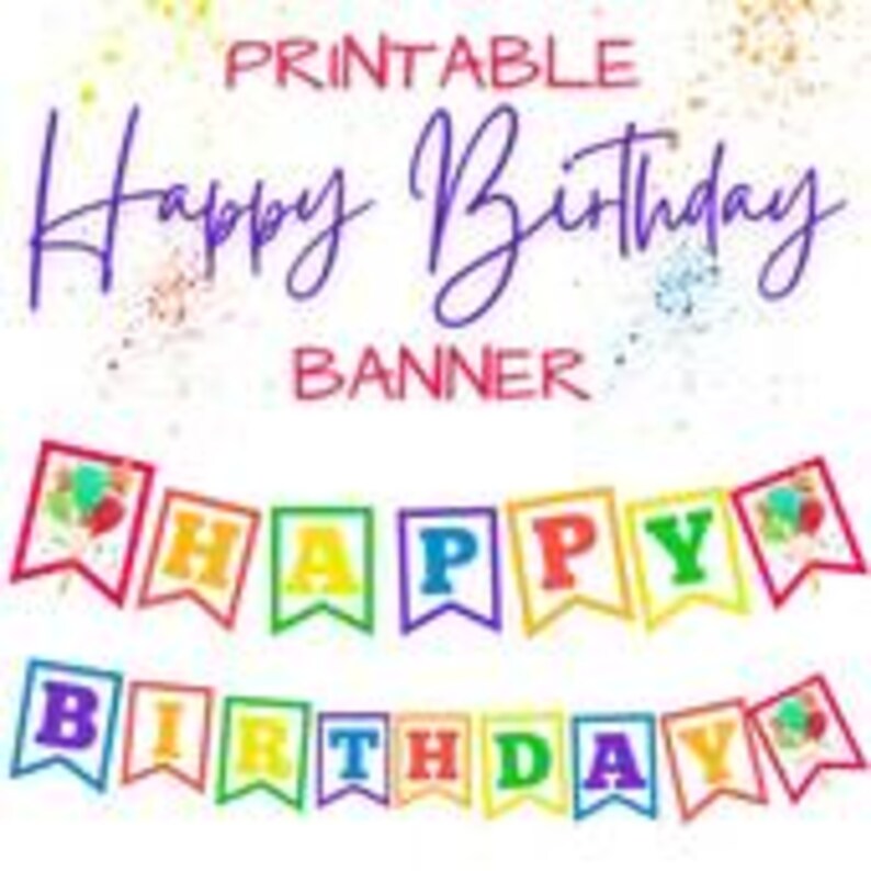 Printable Happy Birthday Banner – Colorful Party Decor - Etsy